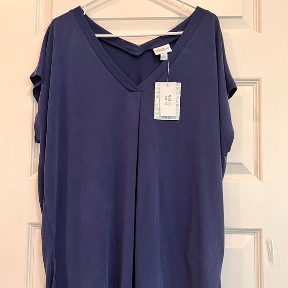 LuLaRoe | Tops | Lularoe Short Sleeve Navy Blue Alice Size Xl Nwt ...